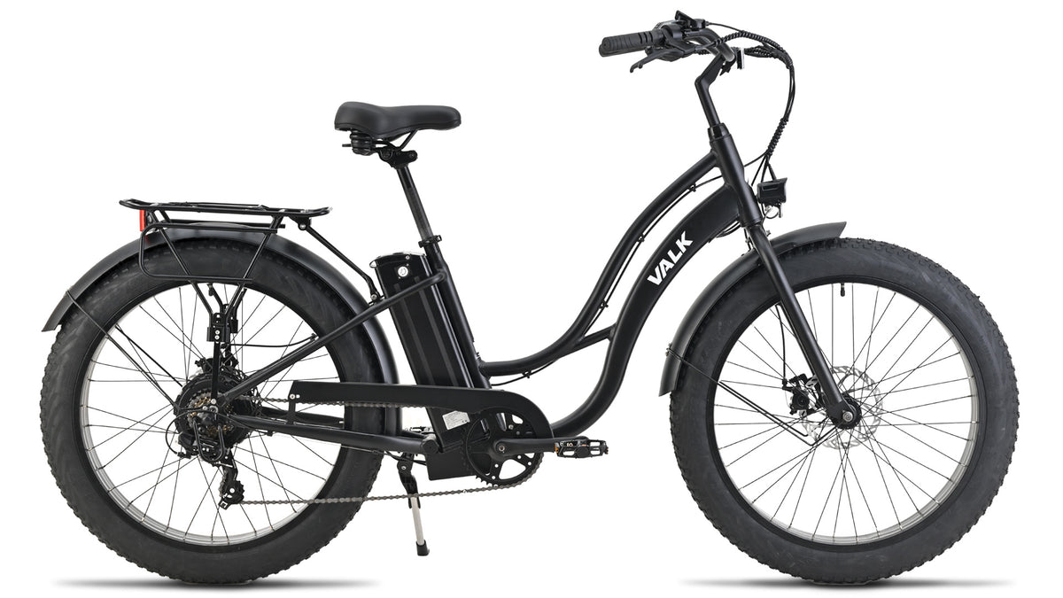 Valk Electric Fat Tyre Cruiser Bike - Matte Black – Valk Ebikes