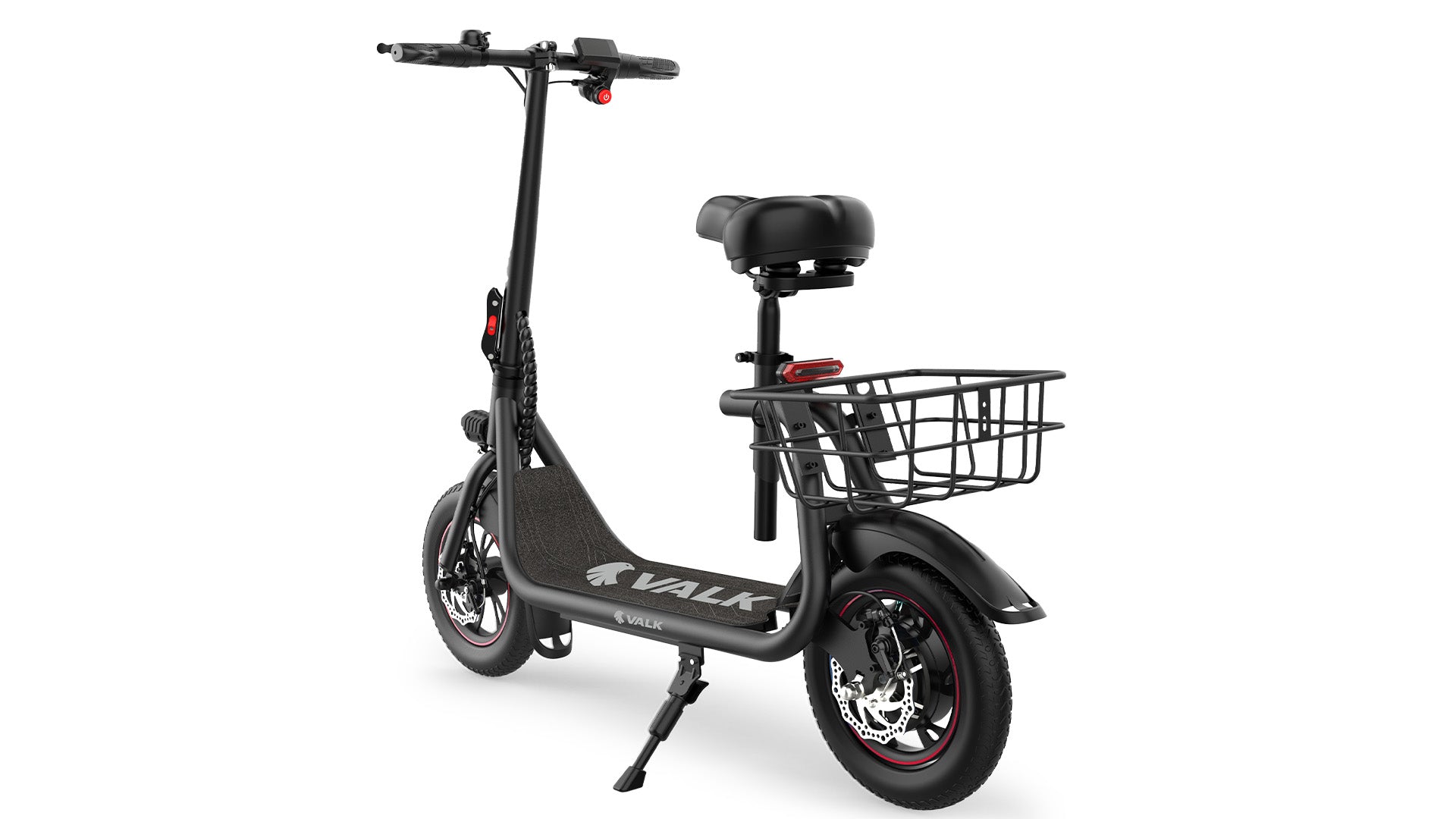 VALK Electric Scooter with Seat - Black – Valk Ebikes
