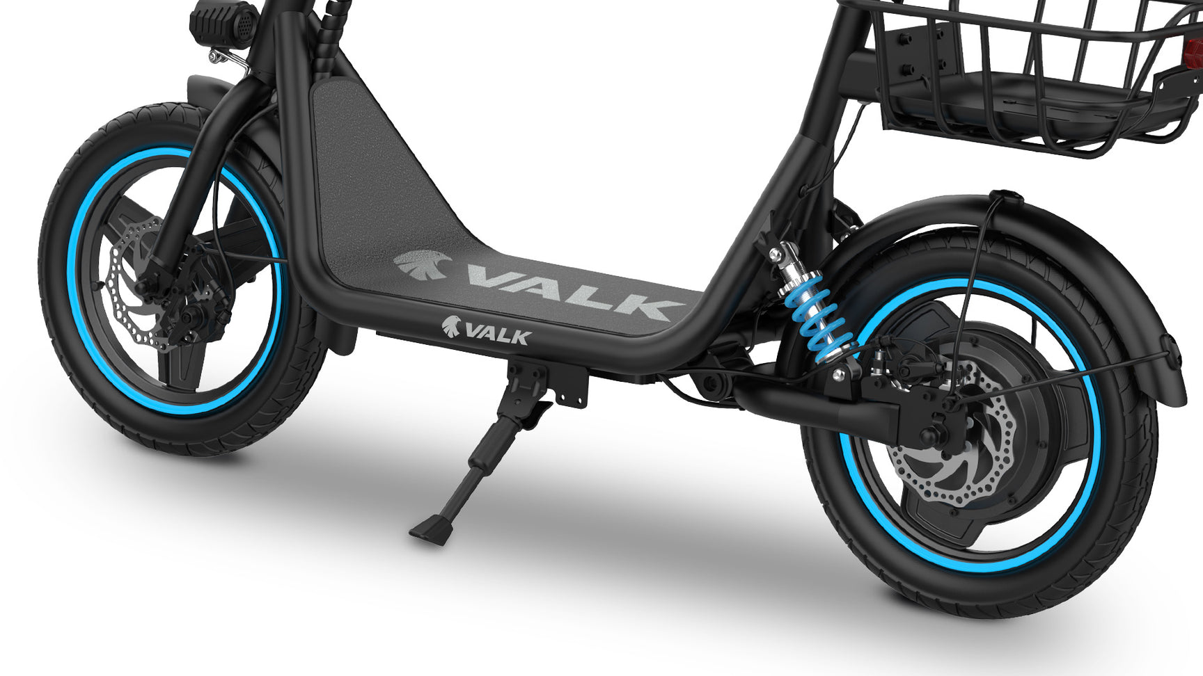 VALK Electric Scooter with Seat - Black/Blue – Valk Ebikes