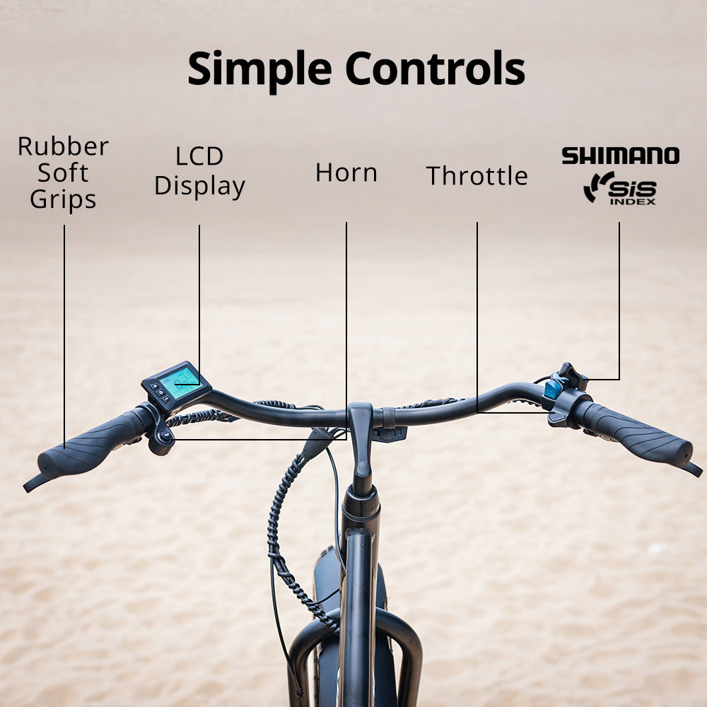 VALK Electric Fat Tyre Cruiser Bike, Step-Through eBike with Throttle ...