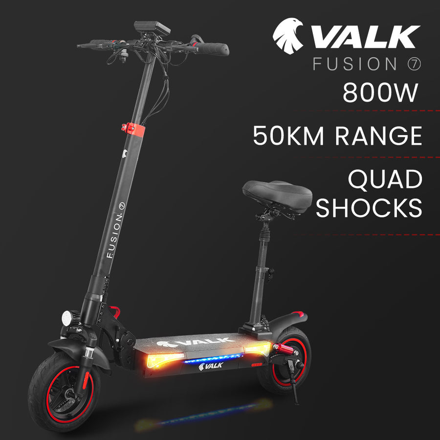 VALK Fusion 7 Electric Scooter, 800W, AU Compliant, with Seat Option ...