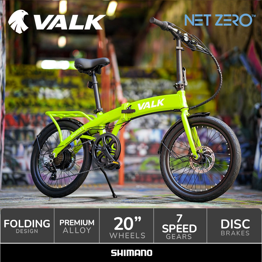 Shuttle 5 Electric Folding Bike - Lime Green – Valk Ebikes