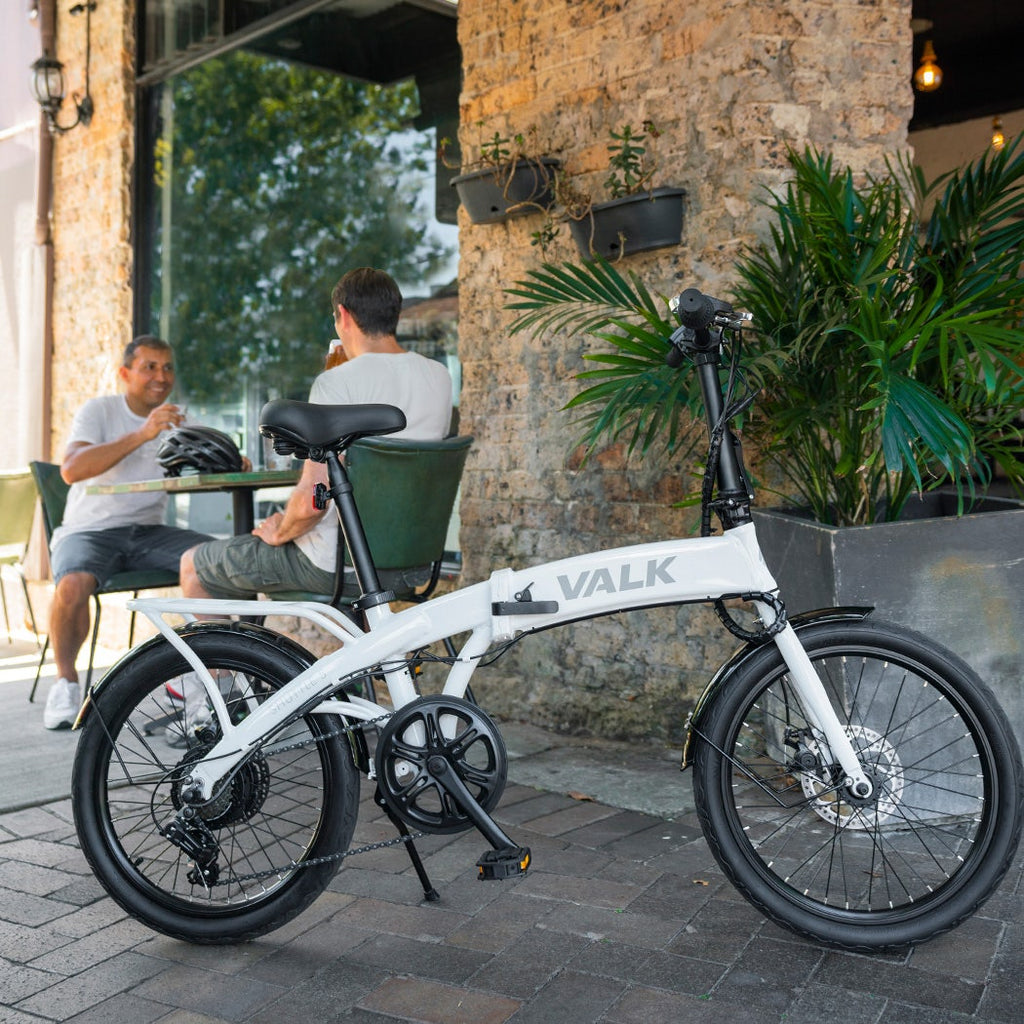 VALK Shuttle 5 Electric Folding Bike - White – Valk Ebikes