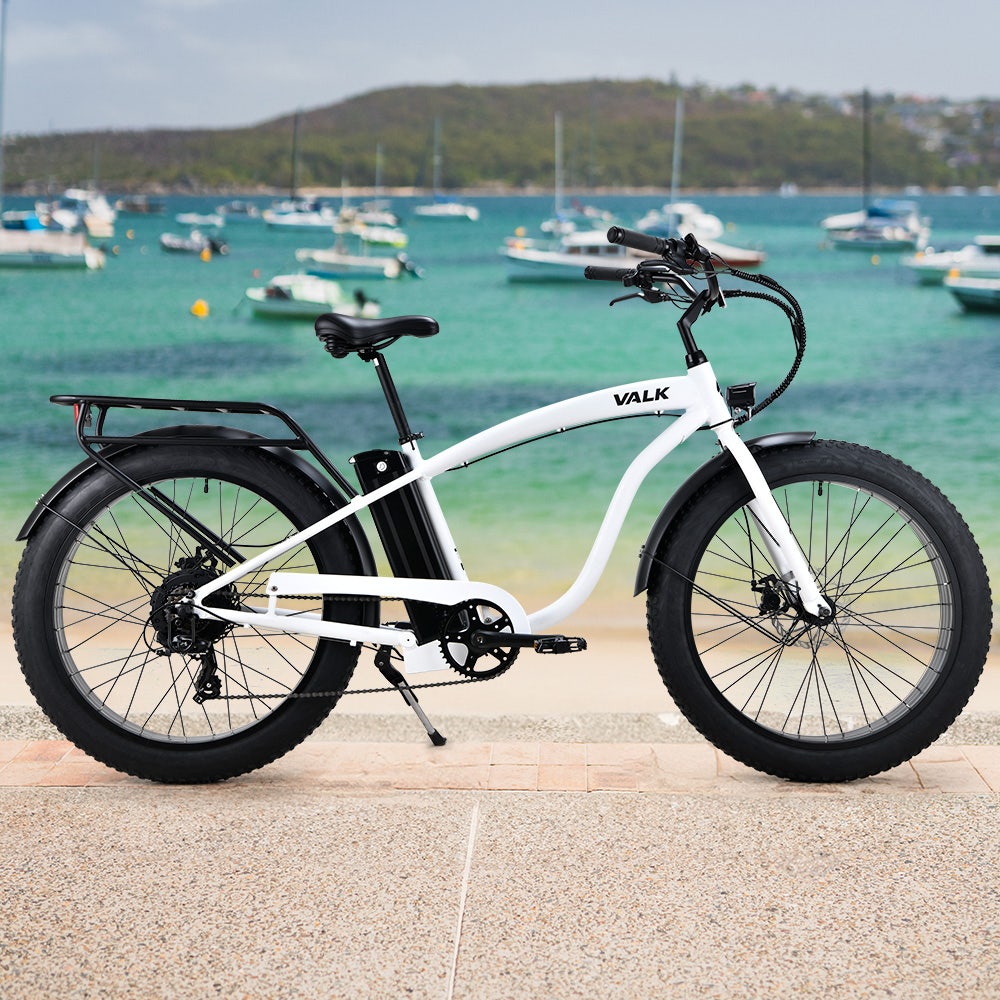 Electric Fat Tyre Cruiser Bike - White – Valk Ebikes